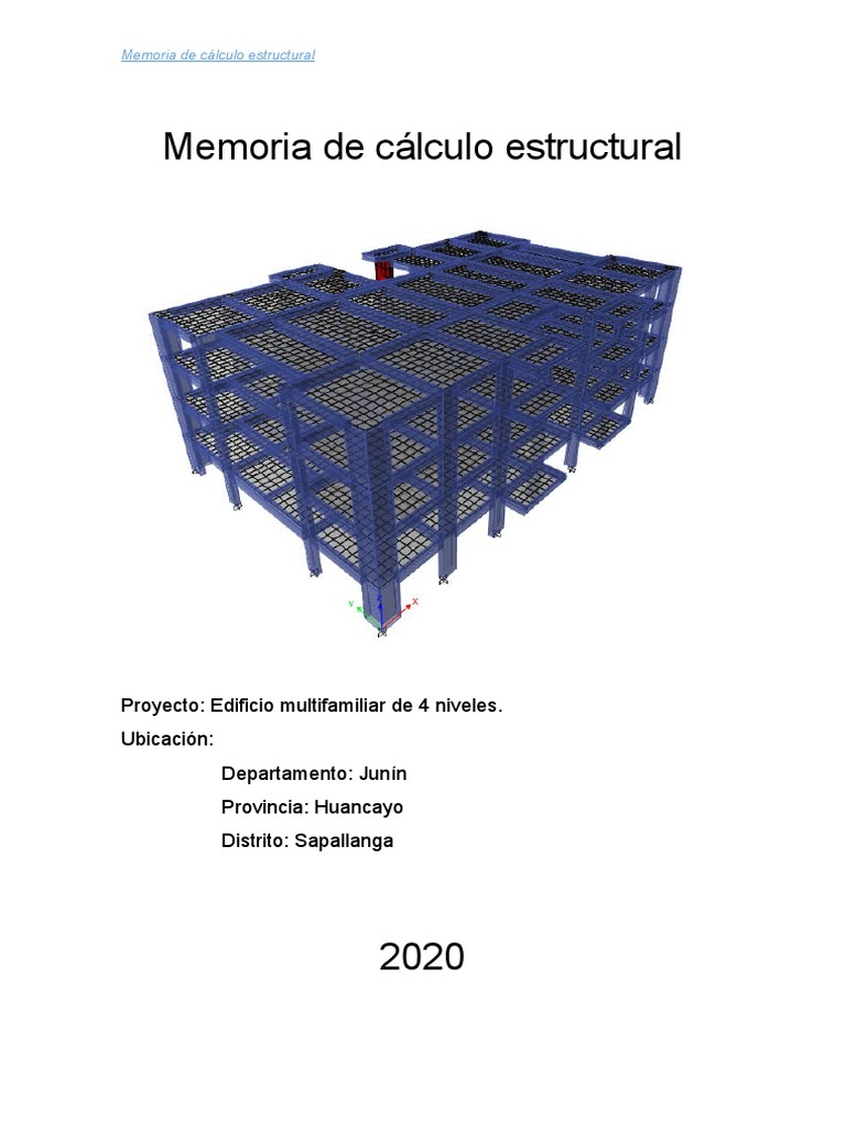 Memoria de Cálculo Estructural | PDF | Hormigón | Ingeniería estructural