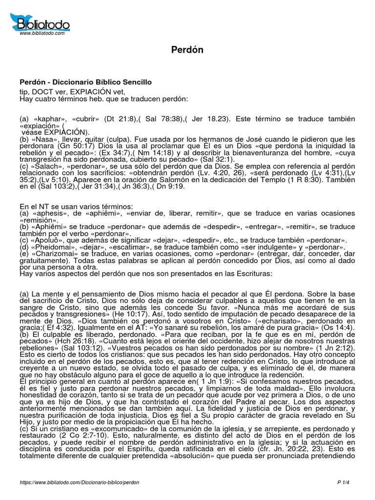 Diccionario Biblico Perdon | PDF | Pecado | Perdón