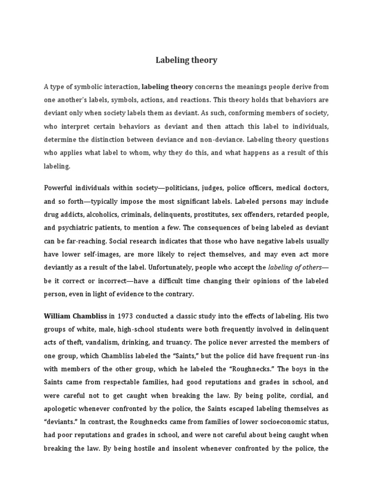 The Power of Labels: An Introduction to Labeling Theory and Its ...