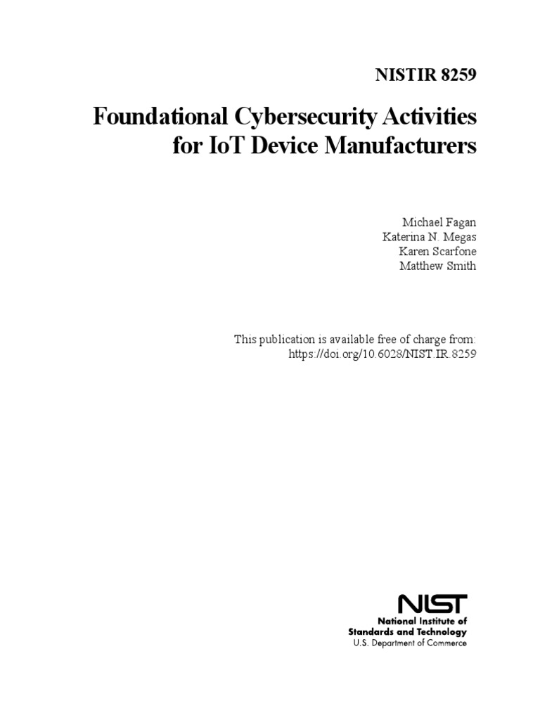Nist Ir 8259 PDF | PDF | Internet Of Things | National Institute Of ...