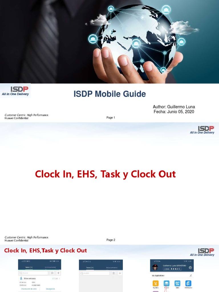 ISDP Mobile 2020 Guide. Clock In, EHS, Task y Clock Out. DT | PDF