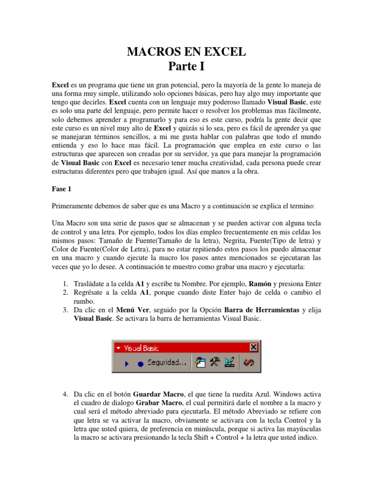 Guia Ilustrativa para Macros de Excel PDF | PDF | Macro (informática) | Microsoft Excel