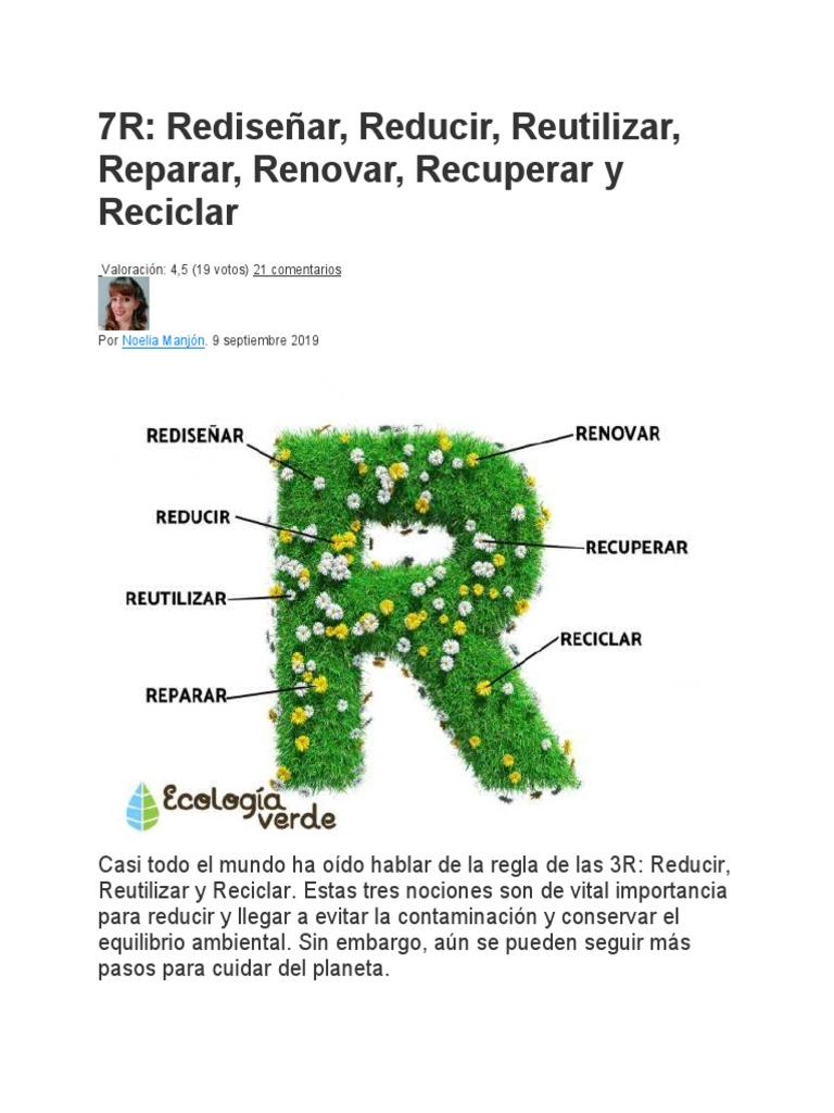 Las 7R para un futuro sostenible | PDF | Reciclaje | Residuos