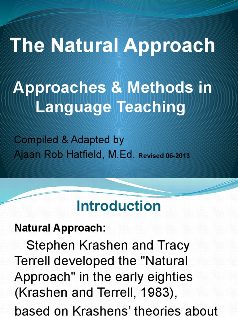 The Natural Approach: Approaches & Methods in Language Teaching | PDF ...