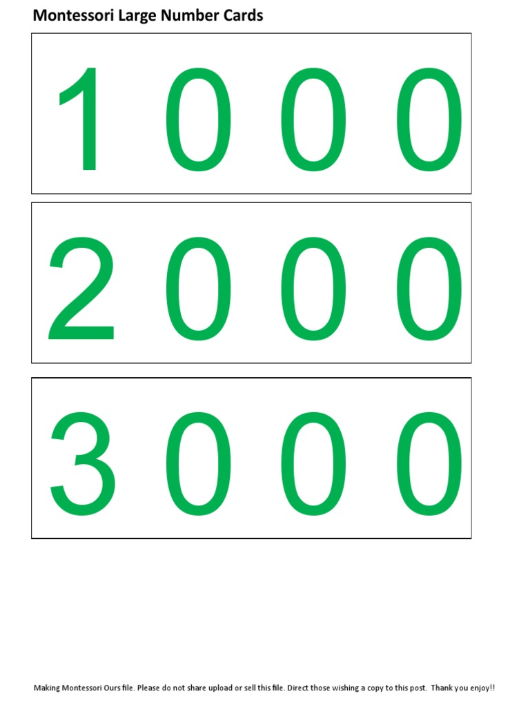 Large Number Cards | PDF | Home & Garden