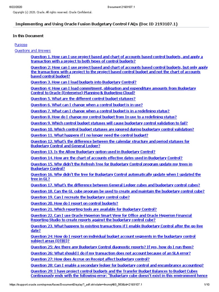 Implementing and Using Oracle Fusion Budgetary Control | PDF ...