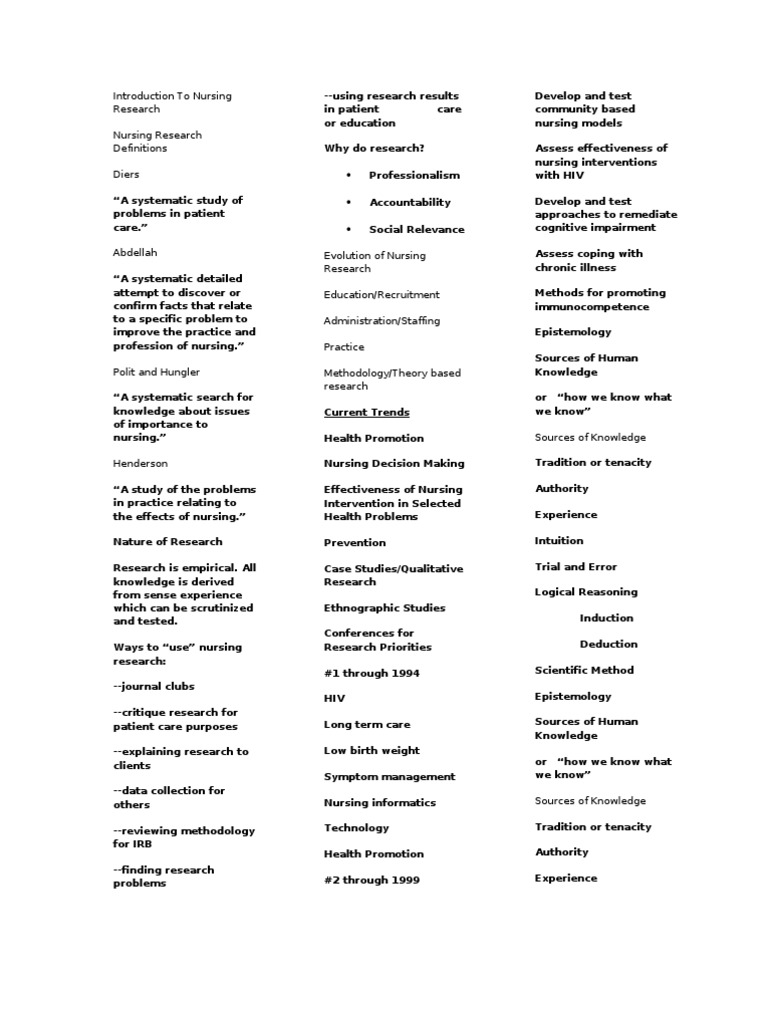 Introduction To Nursing Research | PDF | Scientific Method | Hypothesis