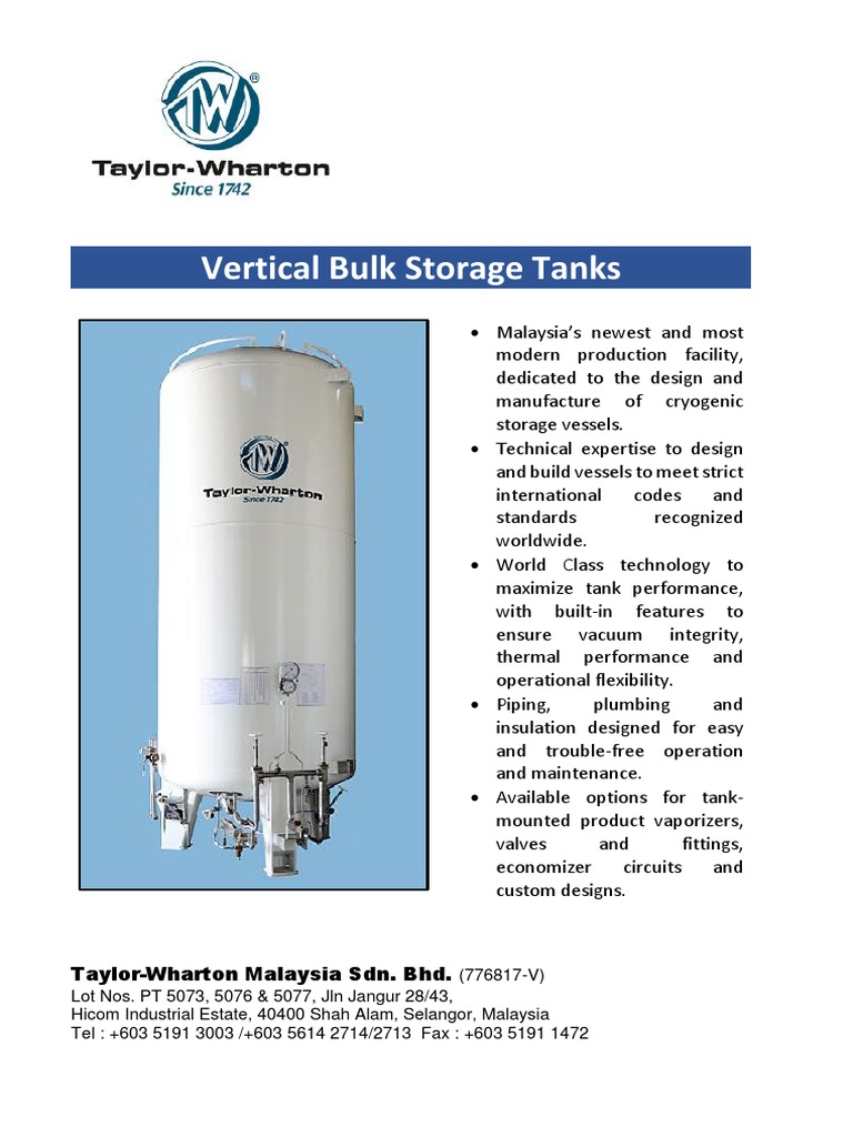 Taylor-Wharton Malaysia Provides Comprehensive Specifications and ...
