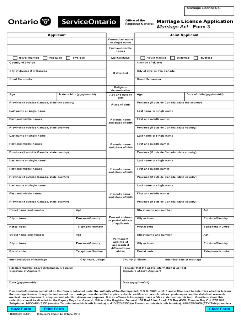 Marriage Act - Form 3 | PDF | Divorce | Marriage License