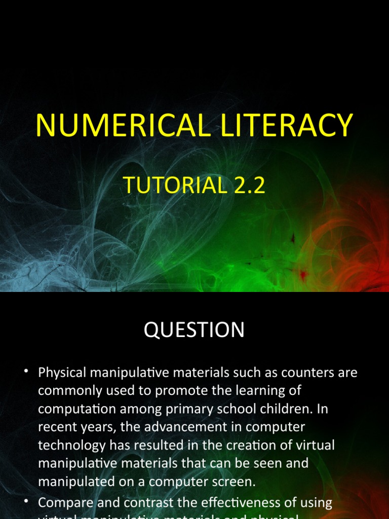 Numerical Literacy: Tutorial 2.2 | PDF | Learning | Teachers