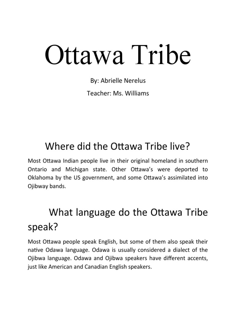 Where Did The Ottawa Tribe Live? | PDF