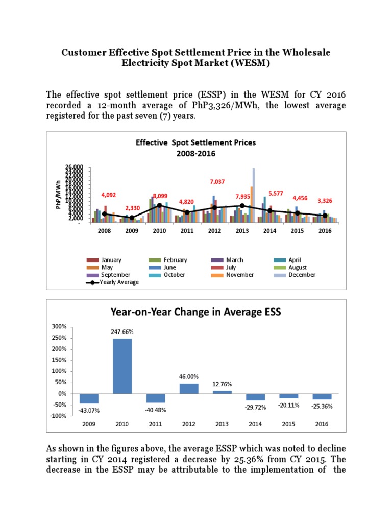 Customer Effective Spot Settlement Price | PDF | Kilowatt Hour ...