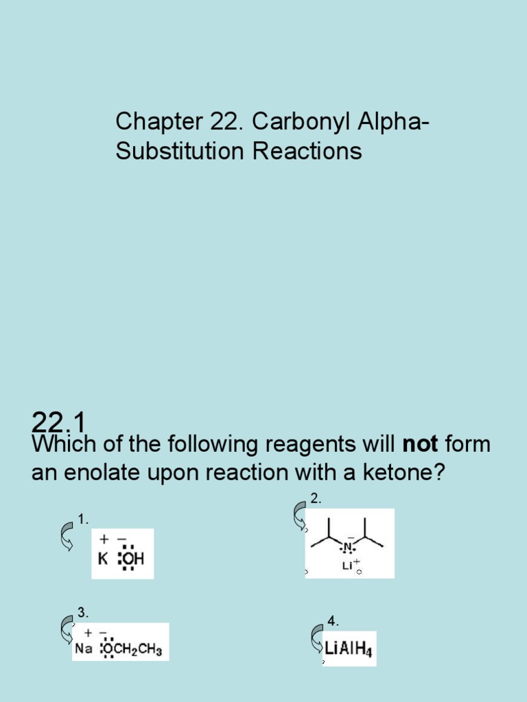 Chapter 22. Carbonyl Alpha-Substitution Reactions | PDF | Carboxylic ...