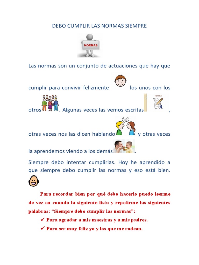 3.guión Social DEBO CUMPLIR LAS NORMAS SIEMPRE | PDF | Crecimiento ...