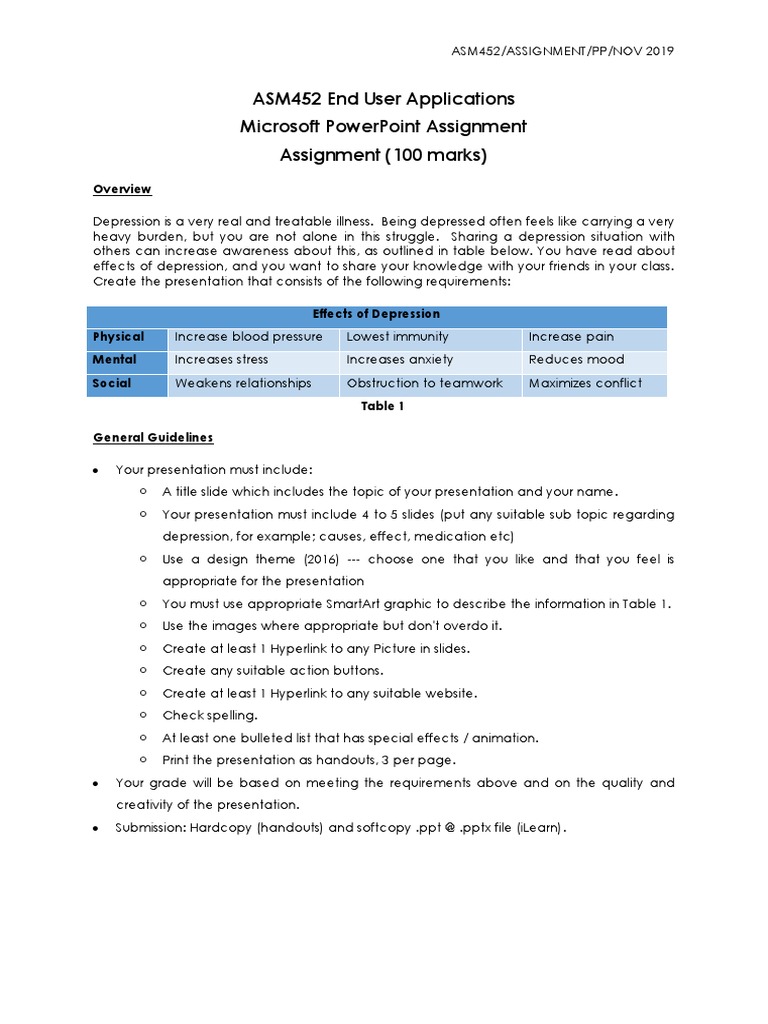 1A1 - Assignment (MS PowerPoint) Nov 2019-1 | PDF