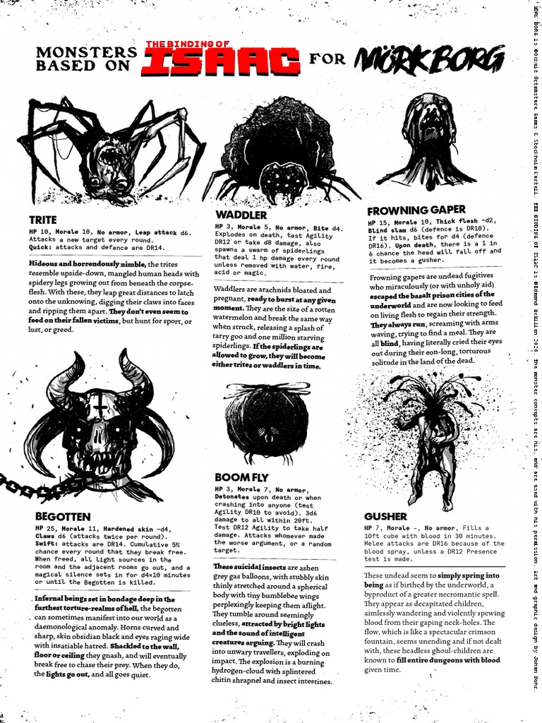 MORK BORG Monsters Binding-Of-Isaac | PDF | Leisure