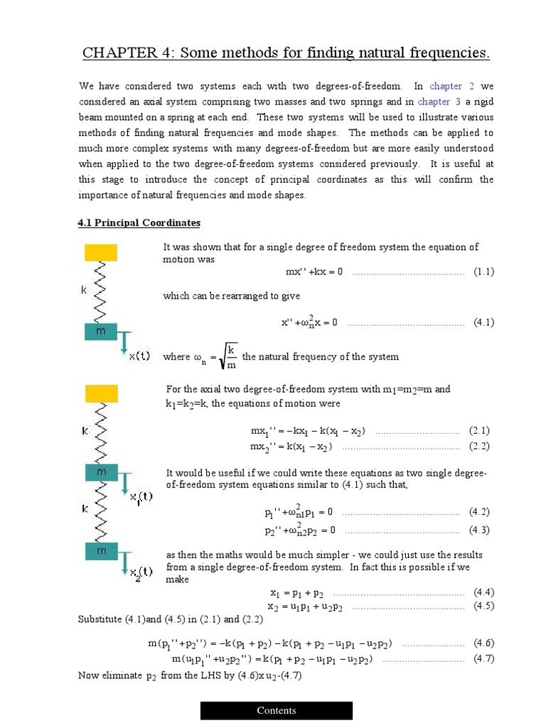 CHAPTER 4: Some Methods For Finding Natural Frequencies | PDF | Eigenvalues And Eigenvectors ...