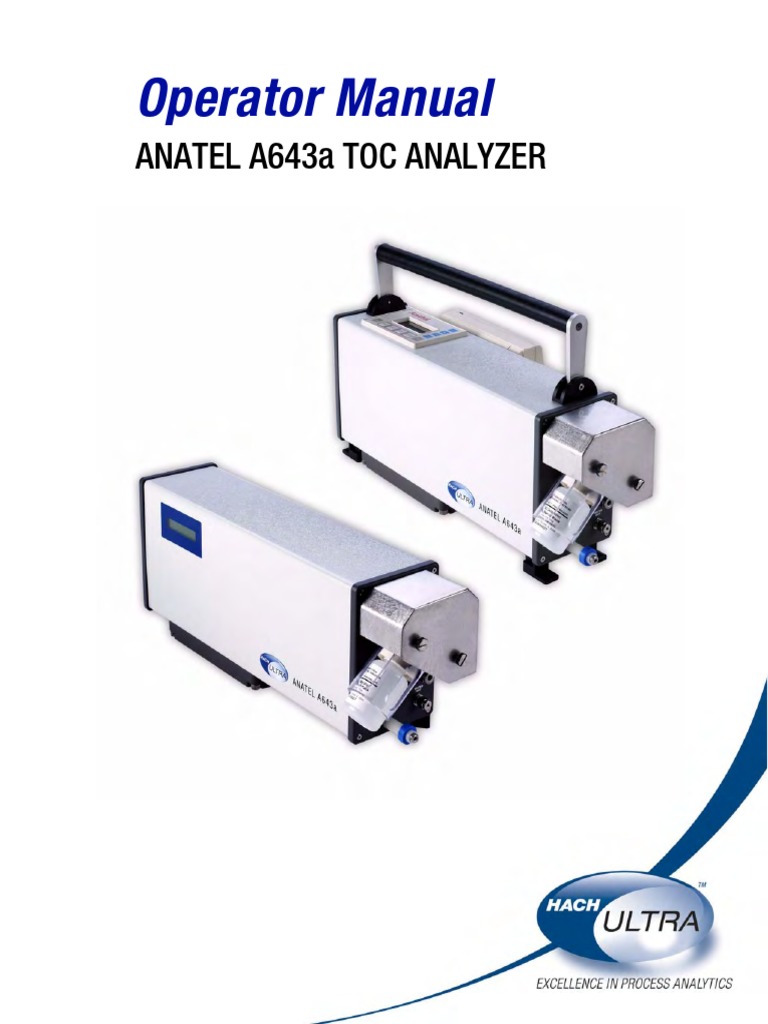ANATEL A643a TOC Analyzer Operator Manual PDF | PDF | Total Organic ...