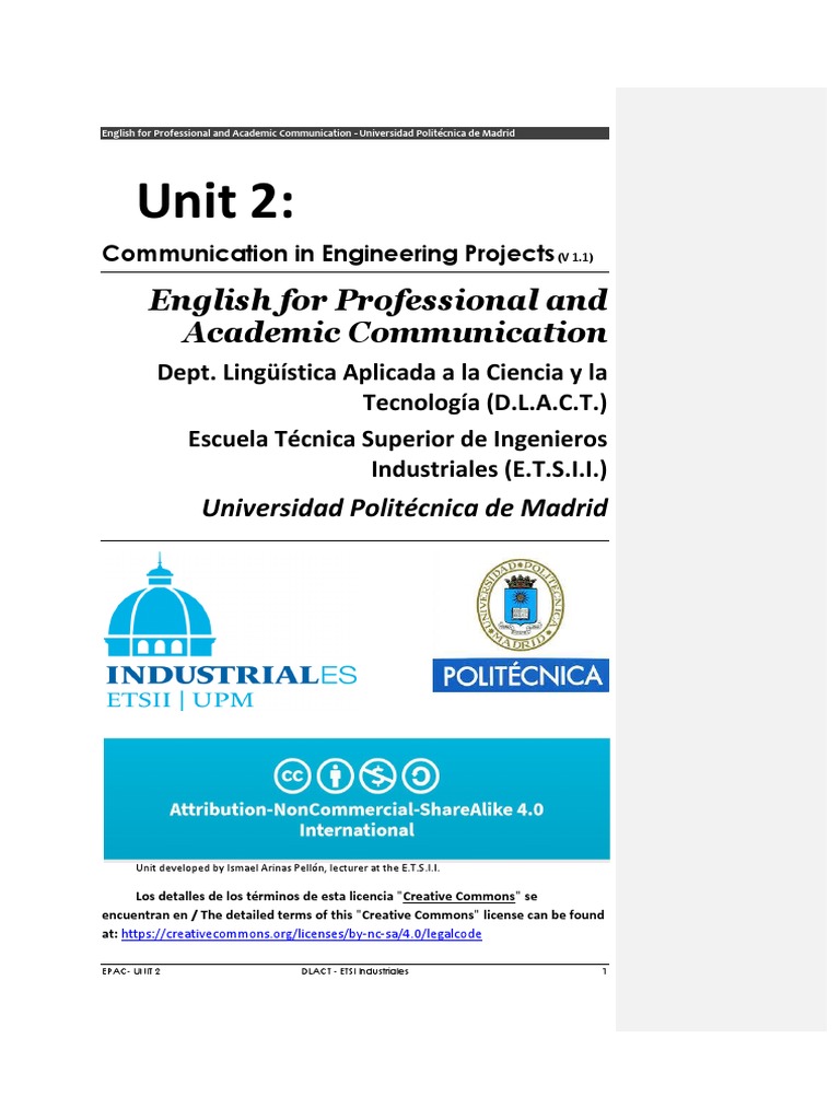 Unit 2:: English For Professional and Academic Communication | PDF ...