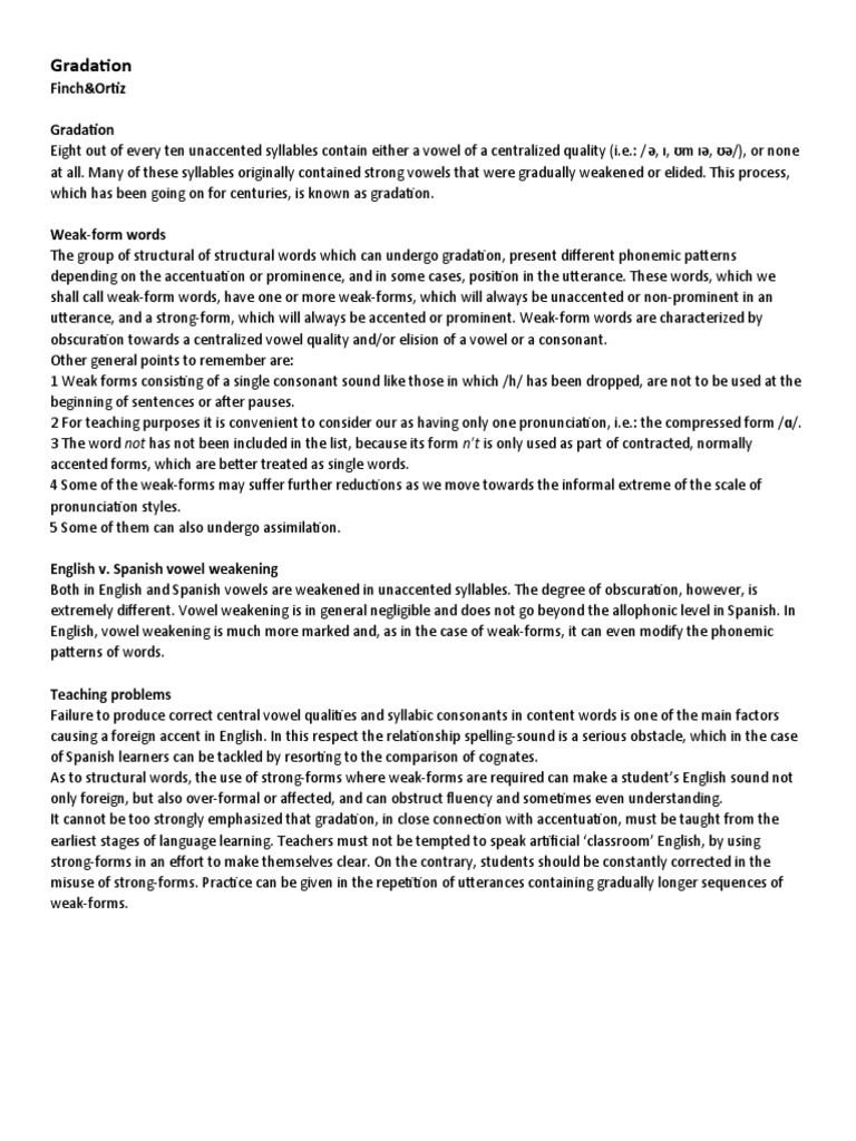 Gradation and Rhythm Finch Ortiz | PDF | Stress (Linguistics) | Syllable