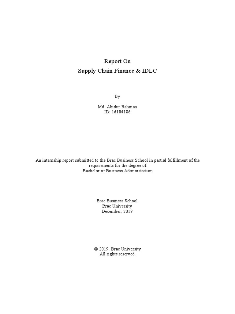 Supply Chain Finance & IDLC | PDF | Non Bank Financial Institution ...