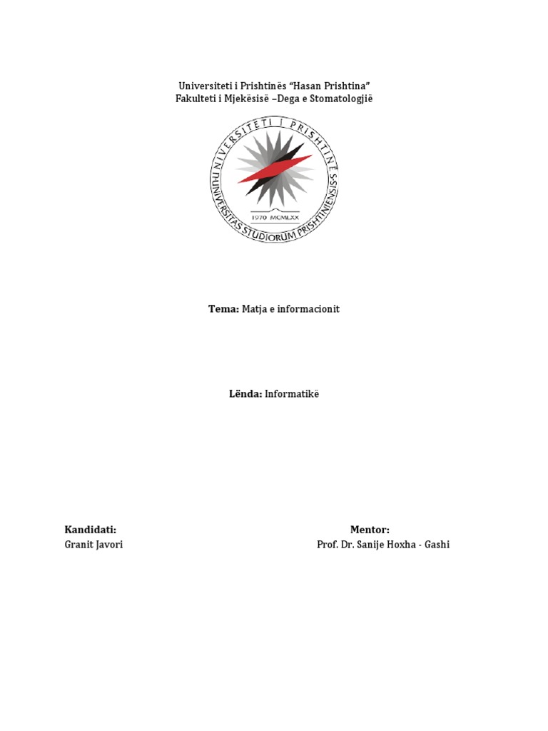 Informatike Dhe Statistike | PDF