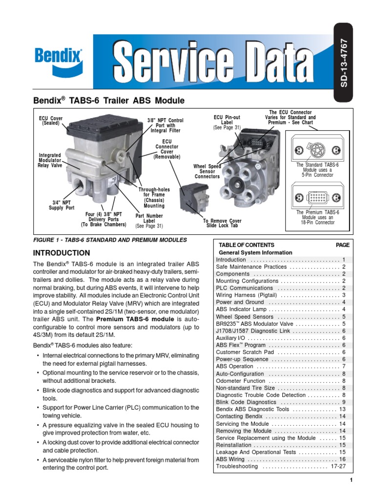 Bendix TABS-6 Trailer ABS Module: (See Page 31) | PDF | Anti Lock ...