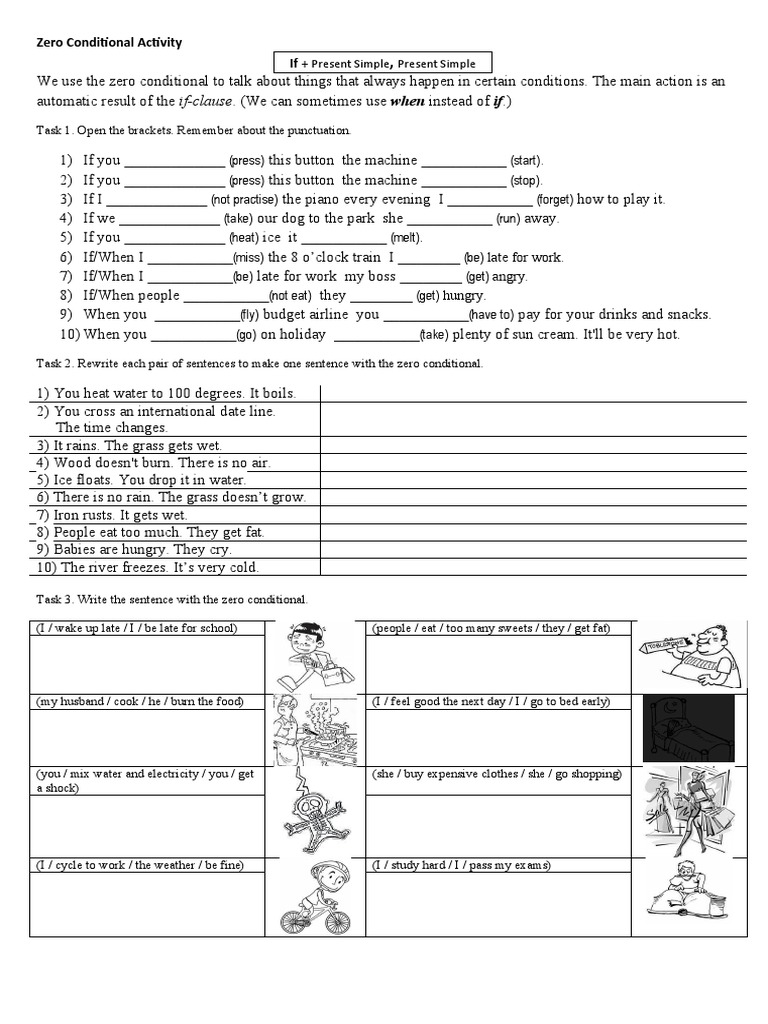 Zero Conditional Fun Activities Games Grammar Drills - 37212 | PDF ...