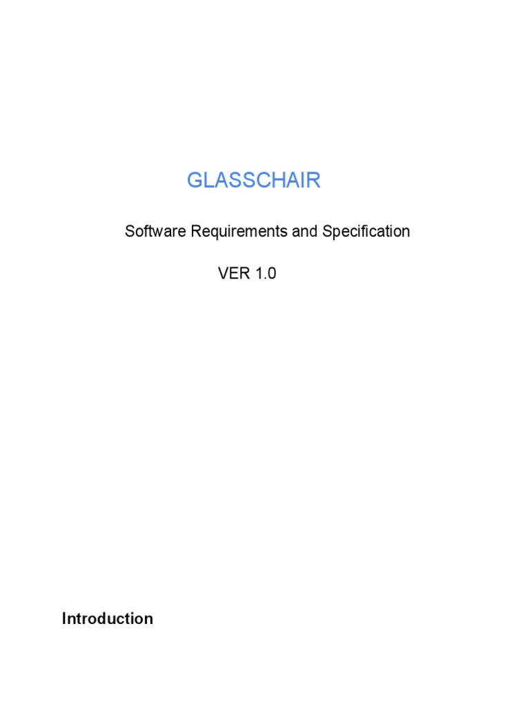 Glasschair Software Requirements | PDF | Android (Operating System) | Application Software