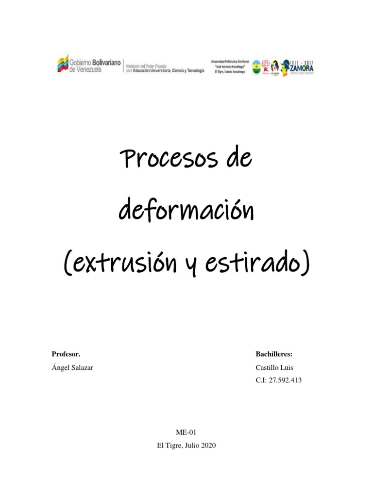 Procesos de Estirado y Extrusión de Metales | PDF | Extrusión | Rieles