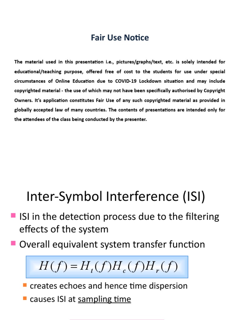 Fair Use Notice | PDF | Bandwidth (Signal Processing) | Sampling ...