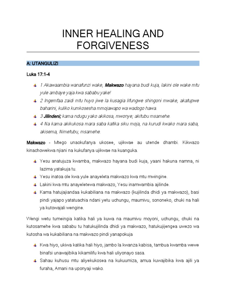 Inner Healing and Forgiveness | PDF