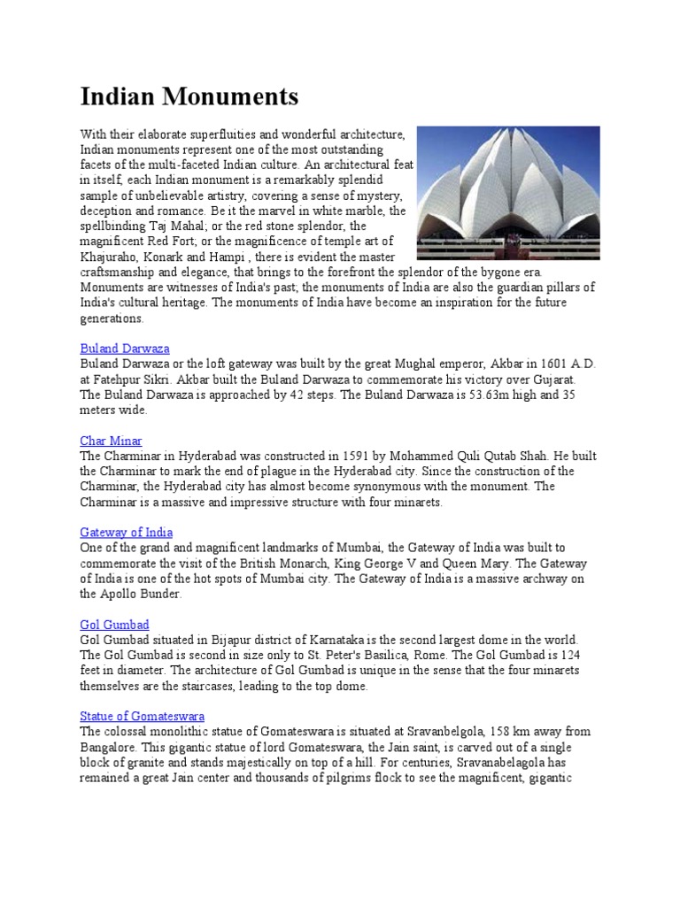 Indian Monuments | PDF
