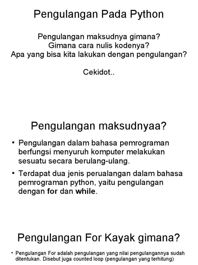 Pengulangan Python | PDF