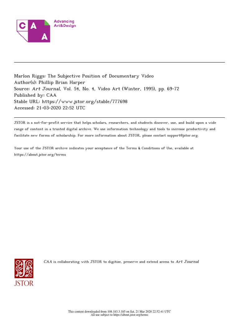 Riggs Subjective | PDF | Documentary Film