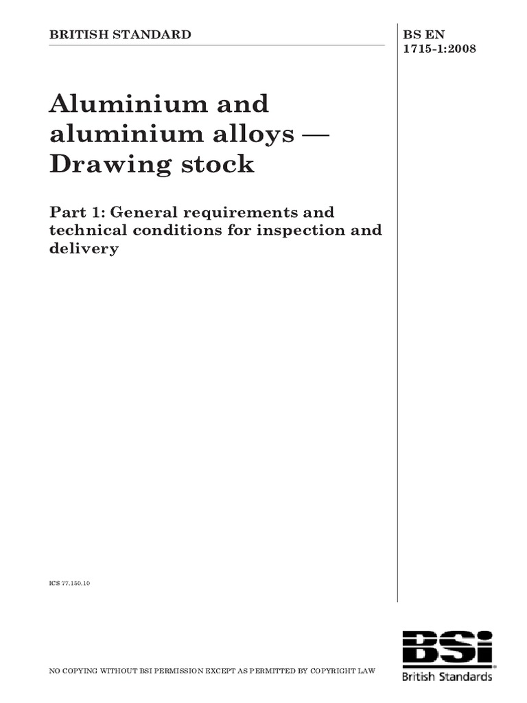 BS en 1715 1 2008 | PDF | Extrusion | Engineering Tolerance