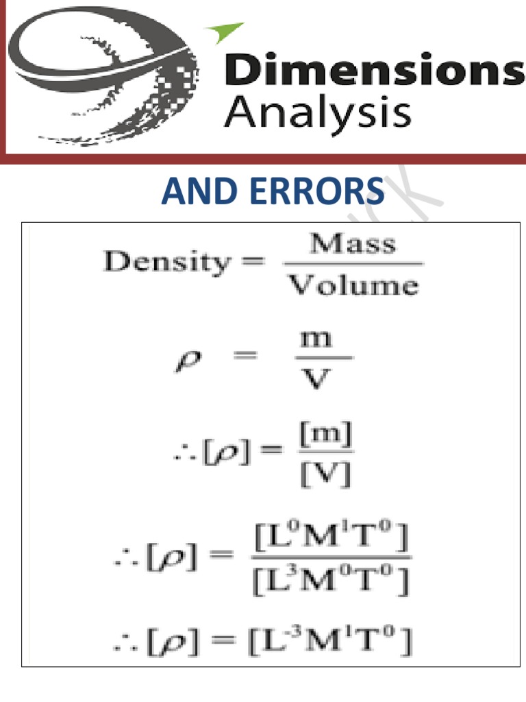Dimensional Analysis and Errors | PDF | Observational Error | Velocity
