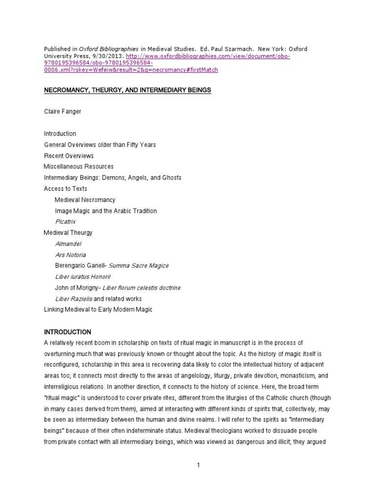 Medieval Necromancy & Theurgy | PDF