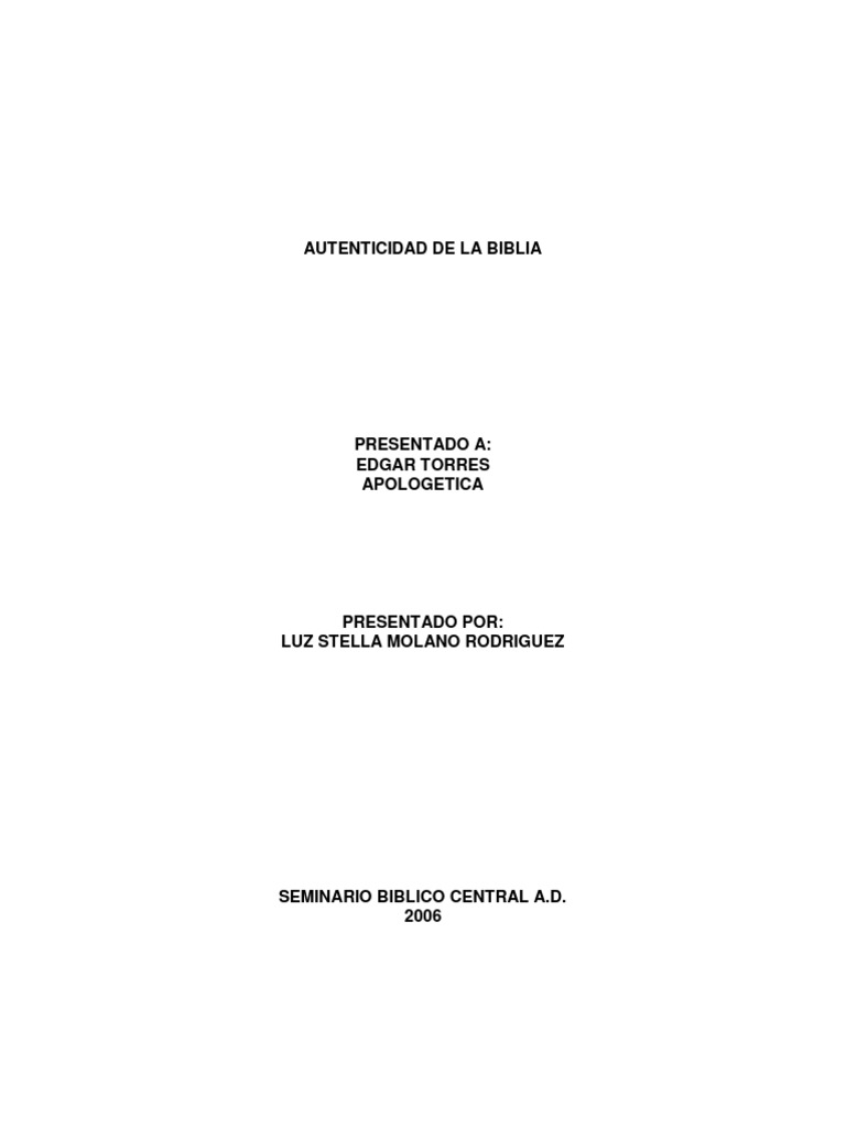 Autenticidad Bíblica: Evidencias y Continuidad | PDF | Canon bíblico ...