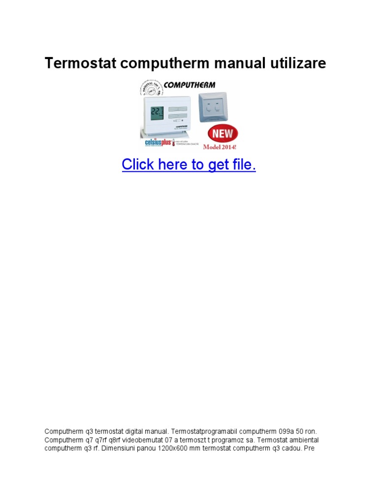 Termostat Computherm Manual Utilizare | PDF | Computing And Information Technology