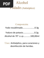 Uso y preparación de alcohol yodado | PDF | Etanol | Yodo