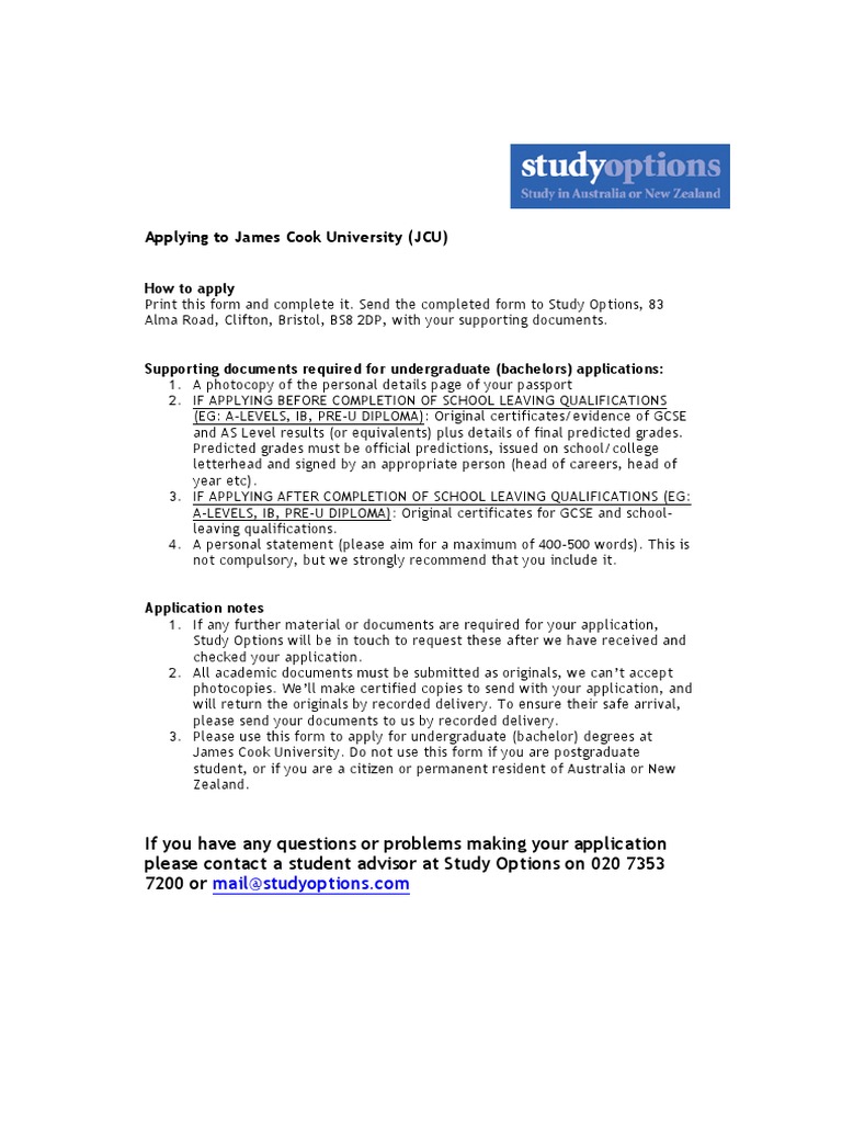 Applying To James Cook University (JCU) | PDF | Travel Visa | Diploma