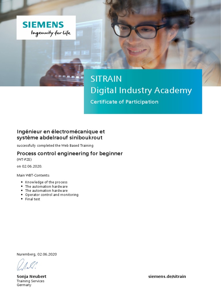 SITRAIN Certificate of Participation | PDF