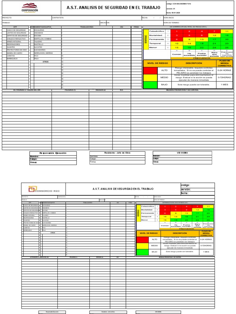 CCH-SST-F-012 Formato Ast | PDF | Business | Science