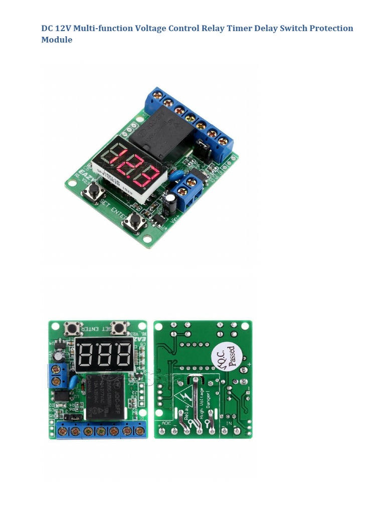 DC 12V Multi-Function Voltage Control Relay Timer Delay Switch ...