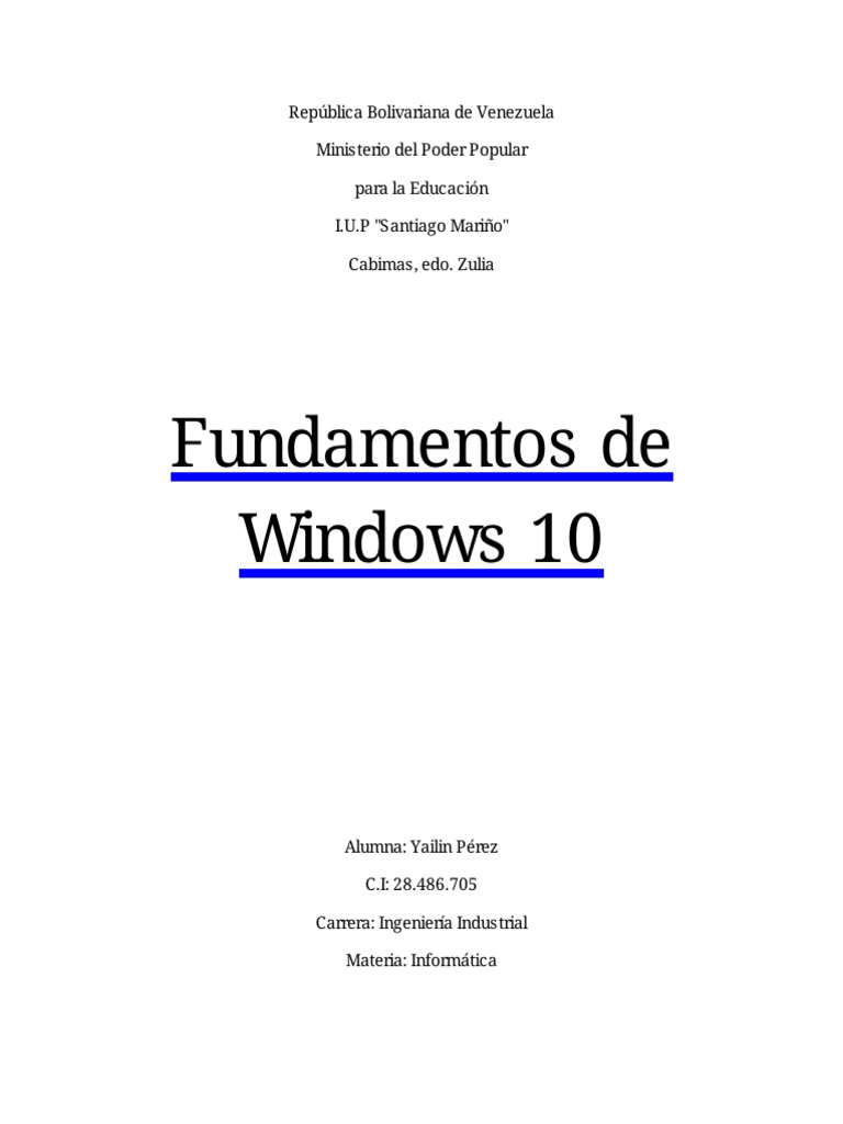 Fundamentos de Windows 10 | PDF