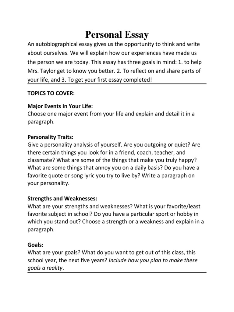 Personal Essay For Portfolio | PDF | Self-Improvement