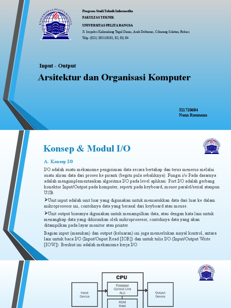 Arsitektur Dan Organisasi Komputer - Input Output | PDF