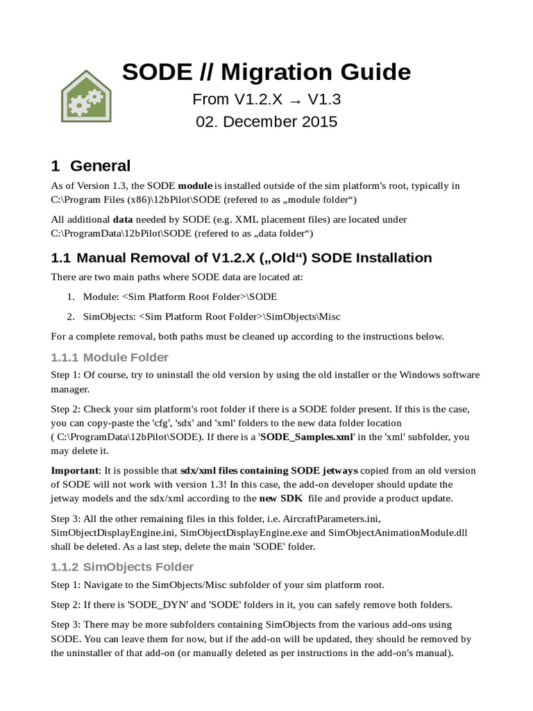 SODE // Migration Guide: 1 General | Download Free PDF | Installation (Computer Programs ...