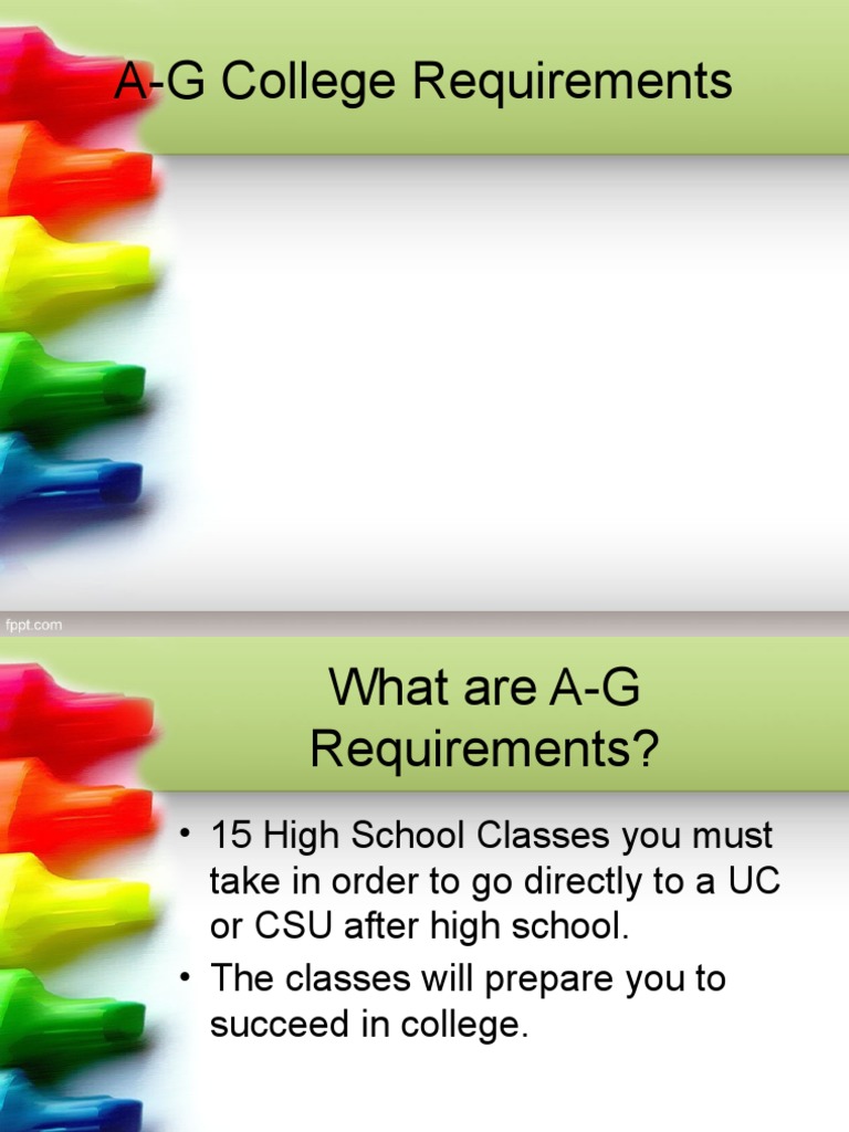 A-G Requirements Powerpoint | PDF | Educational Assessment And ...